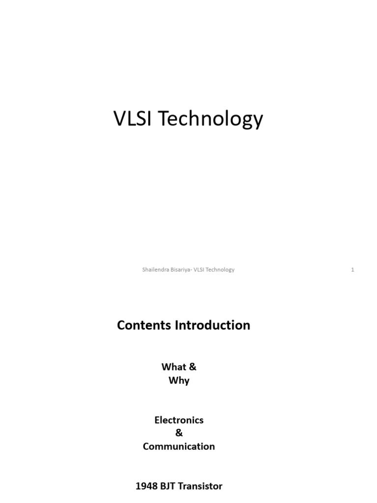U1 ppt VLSI Tech Shailendra | PDF | Integrated Circuit | Semiconductor ...
