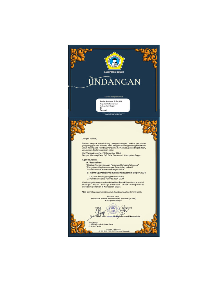 Undangan VIP Bapa Entis | PDF