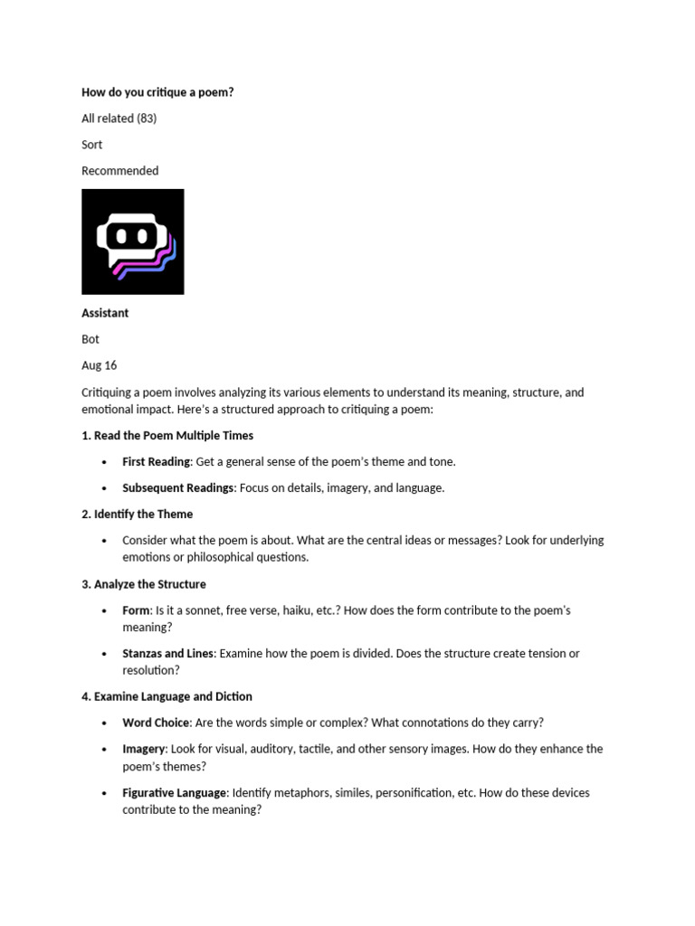 How to Critique a Poem Effectively | PDF | Poetry