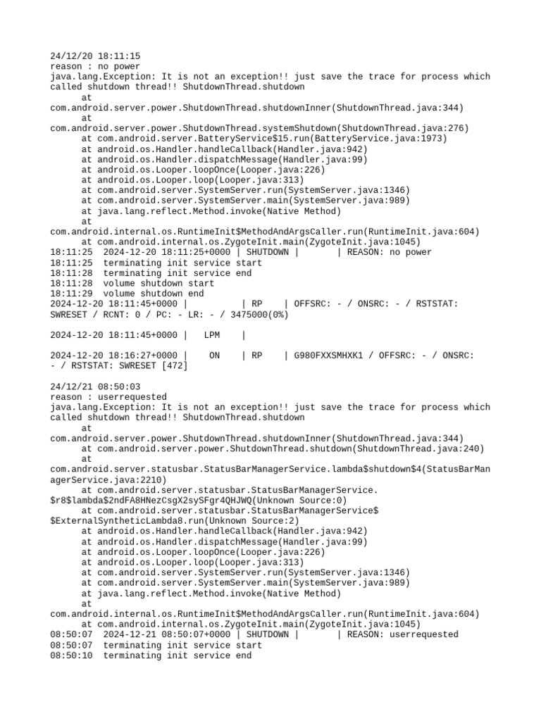 Power Off Reset Reason Backup | PDF | Java (Programming Language) | Software Development