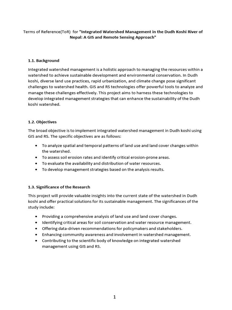 Integrated Watershed Management in Dudh Koshi | PDF | Geographic ...