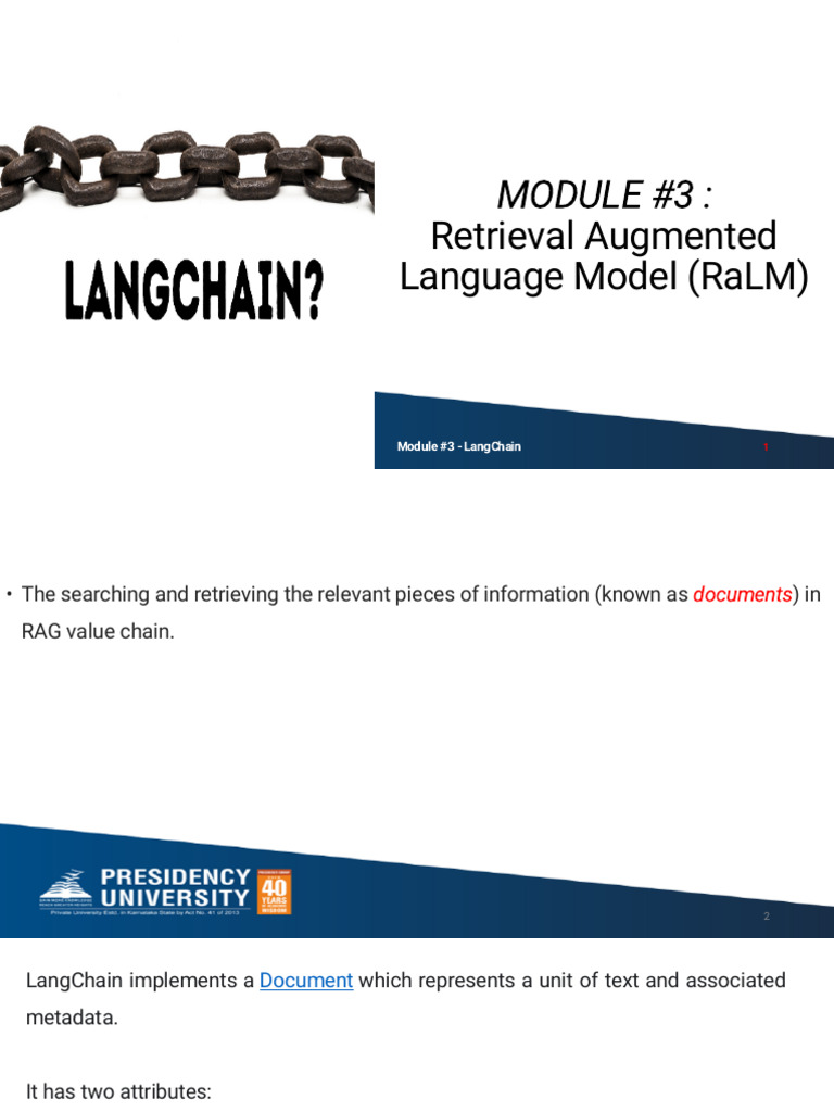 Retrieval Augmented Language Model (Ralm) : Module #3 - Langchain | PDF | Databases ...
