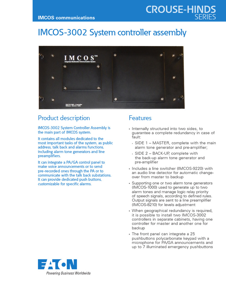 IMCOS-3002 System Controller Assembly | PDF | Microphone | Electronics