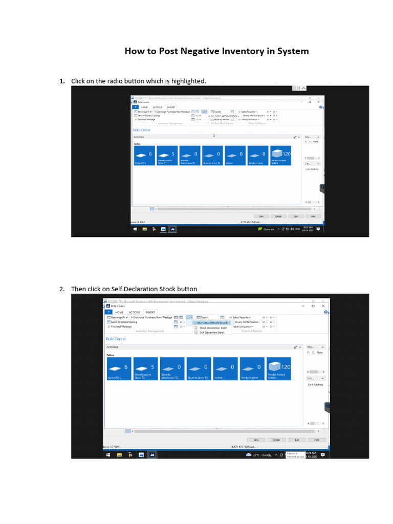 Negative Inventory Report | PDF