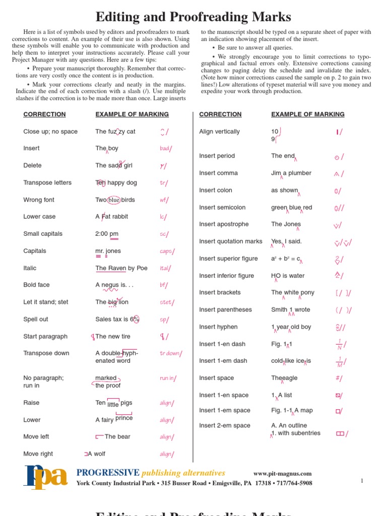 Editing and Proofreading Marks | PDF | Business