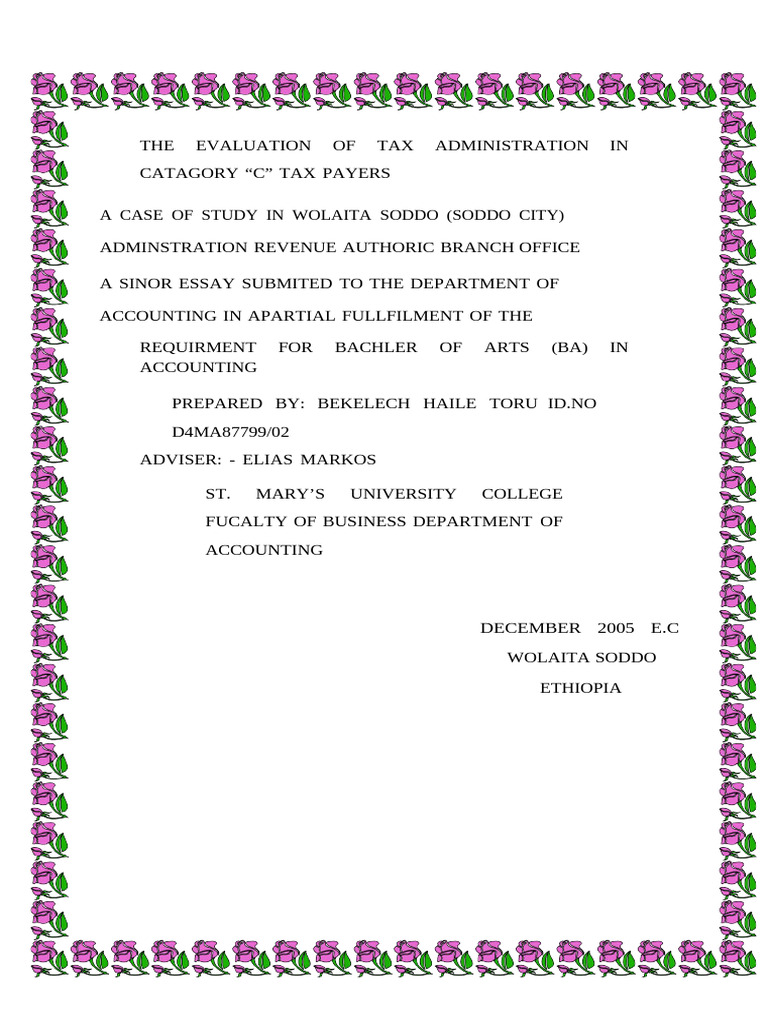 Bekelech Haile Toru | PDF | Taxes | Indirect Tax