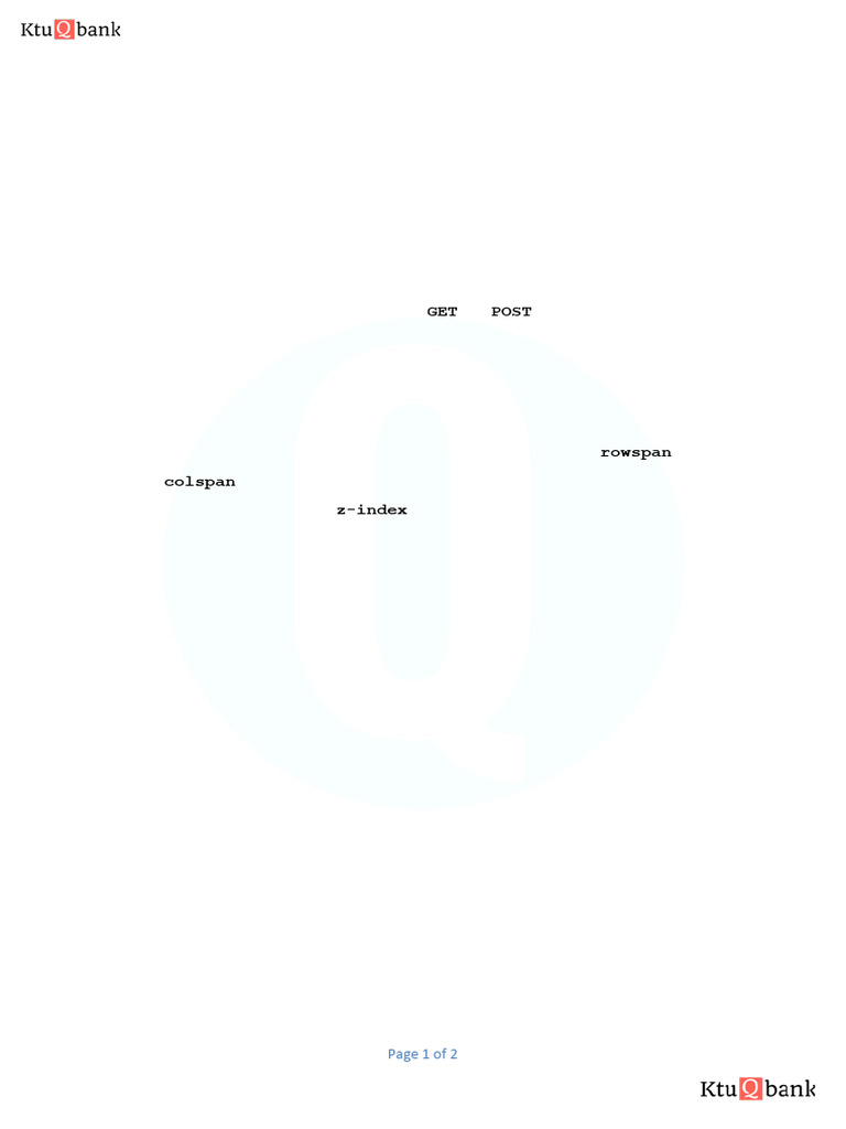 2019 May IT302-C - Ktu Qbank | PDF | Java Script | Hypertext