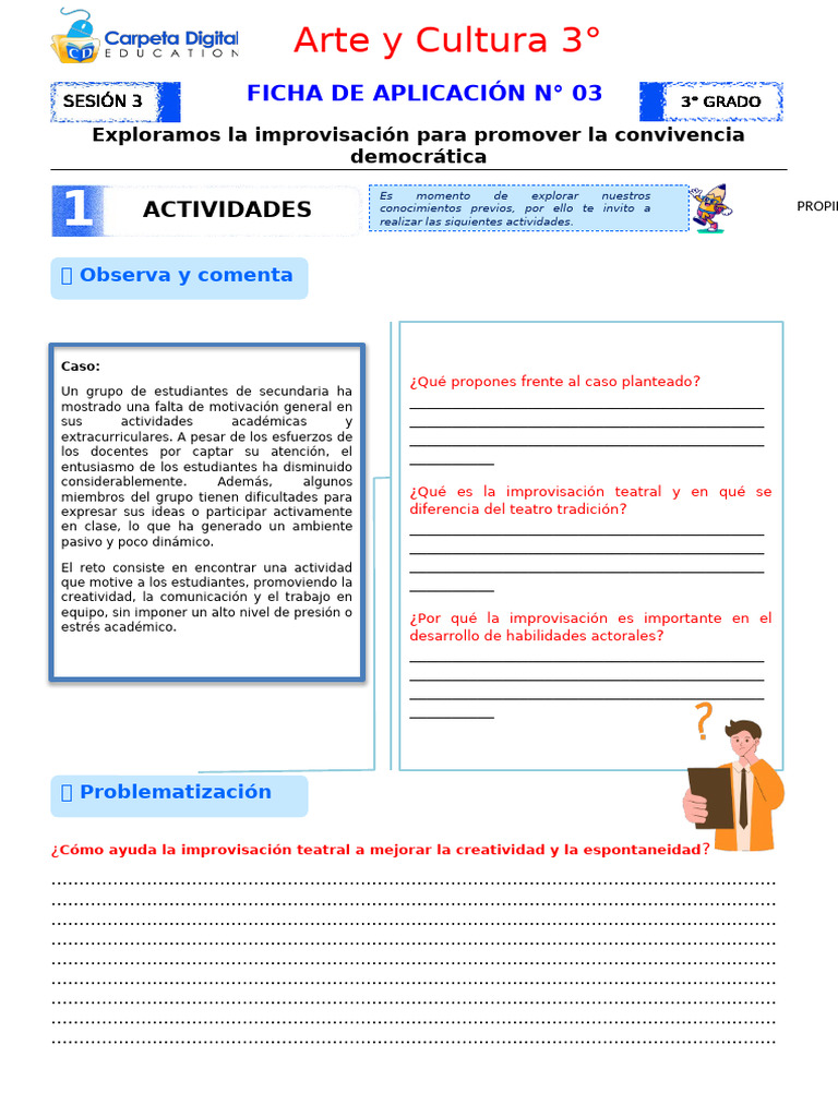 FICHA 3- EXPLORAMOS LA IMPROVISACION PARA PROMOVER LA CONVIVENCIA DEMOCRÁTICA - ARTE Y CULTURA ...