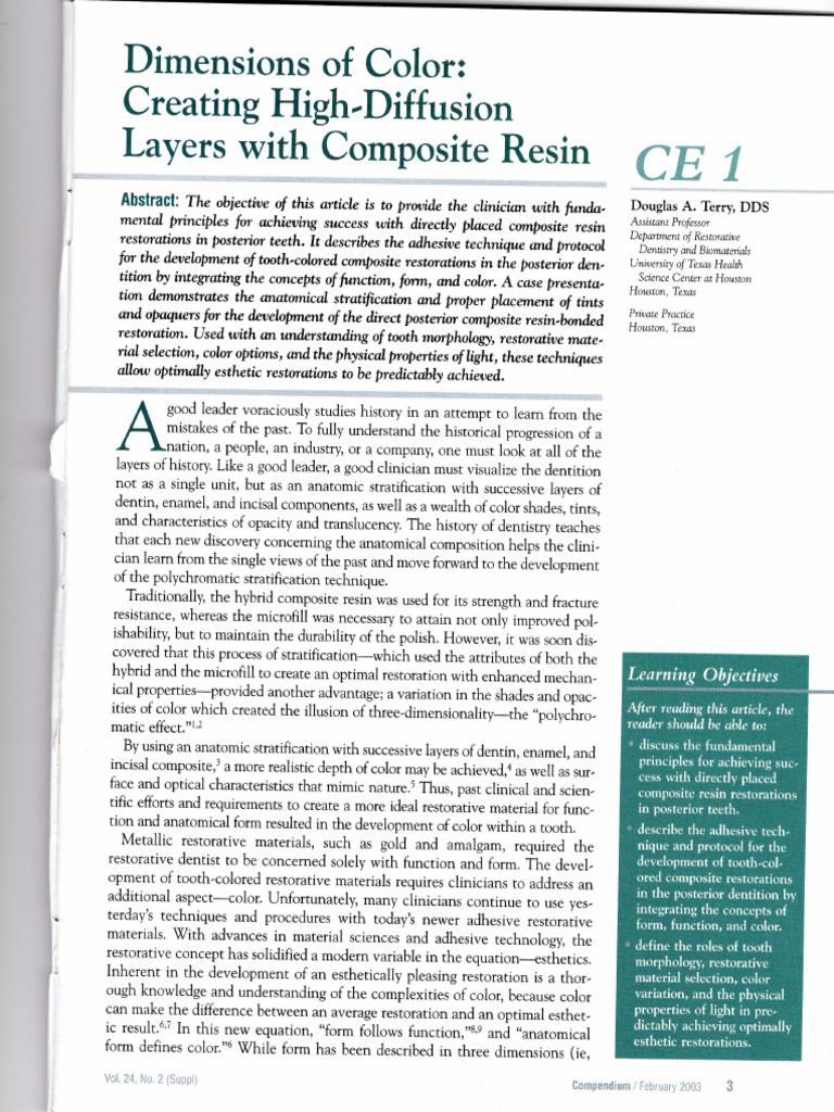 Dimensions of Color Creating High Diffusion Layers With Composite Resin ...