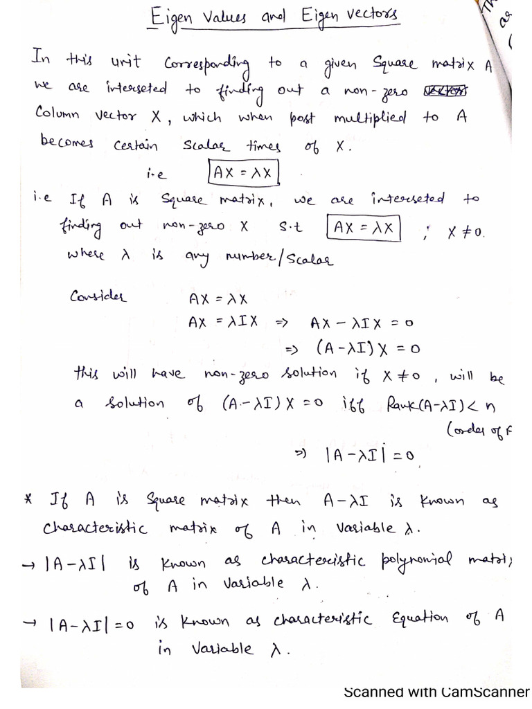 Unit-3 Eigenvectors - Diagonalization | PDF