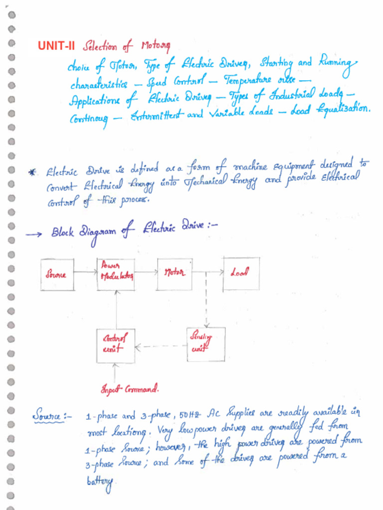 UEE-Unit-II-Selection of Motors-1 | PDF