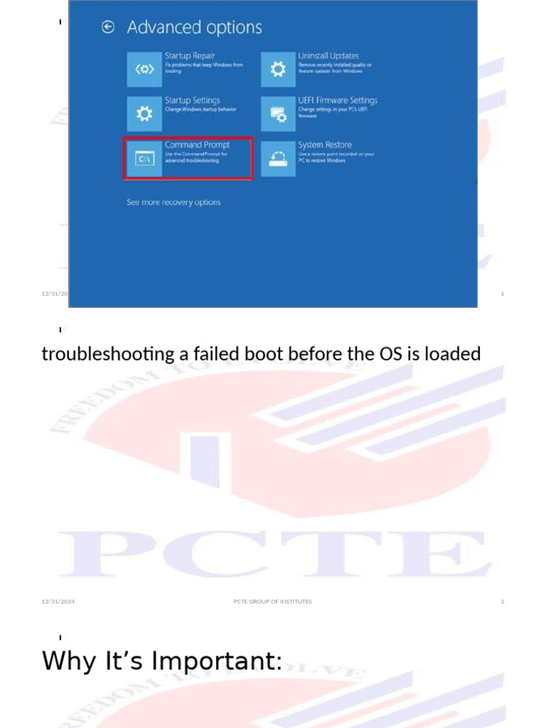 Troubleshooting A Failed Boot Before The OS Is Loaded | PDF | Booting ...