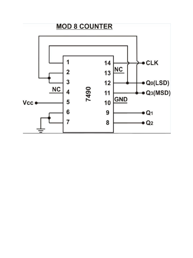 Mod 8 counter using 7490 | PDF