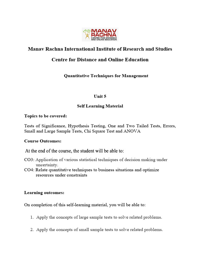 SLM_QTM_UNIT5 | PDF