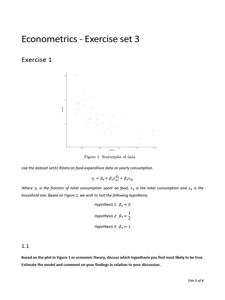 Econometrics - Exercise Set 3 (Solution) | PDF | F Test | Probability ...