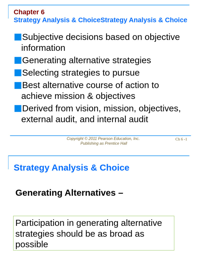 Chapter 6-Analysis Choice | PDF | Swot Analysis | Business