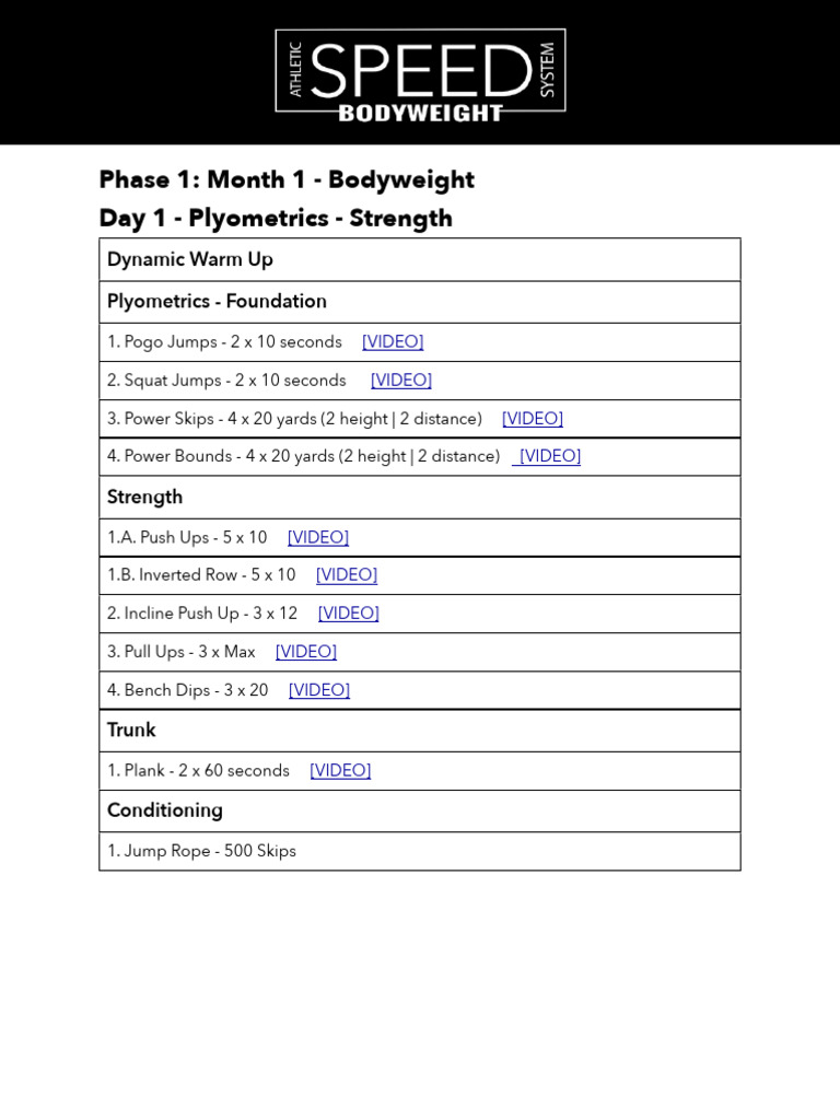 BW.Speed_.System | PDF | Physical Exercise | Strength Training