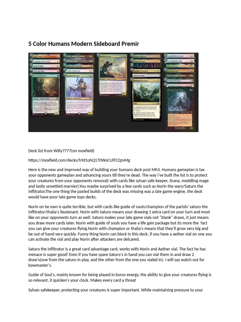 5 Color Humans Primer Willy | PDF | Card Games | Playing Cards