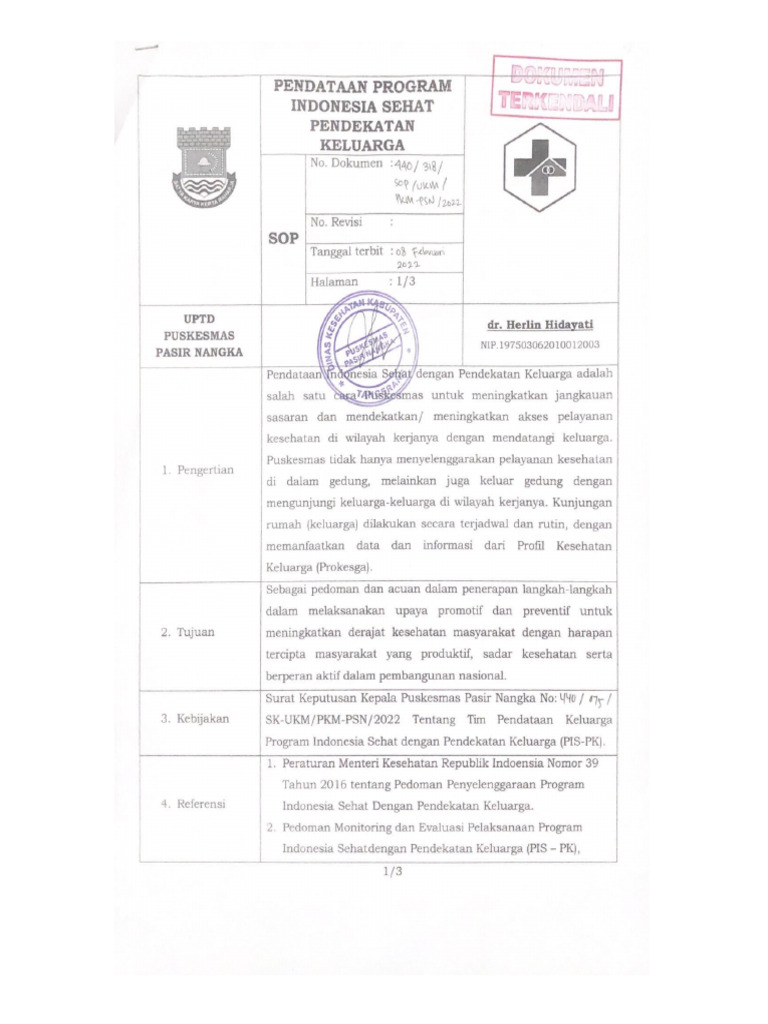 SOP Pendataan PISPK | PDF