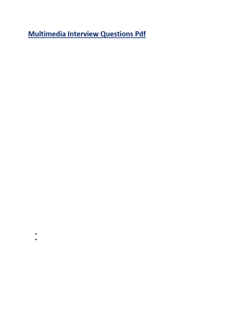 Multimedia Interview Questions | PDF