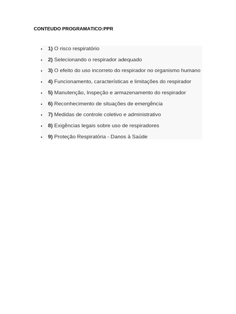 CONTEUDO PROGRAMATICO | PDF