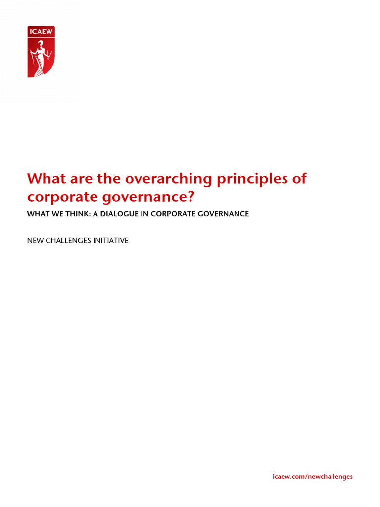 What Are the Overarching Principles of Corporate Governance | PDF ...