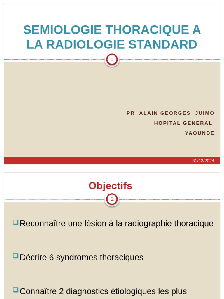 Sémiologie Thoracique à la Radiographie | PDF | Poumon | Thorax