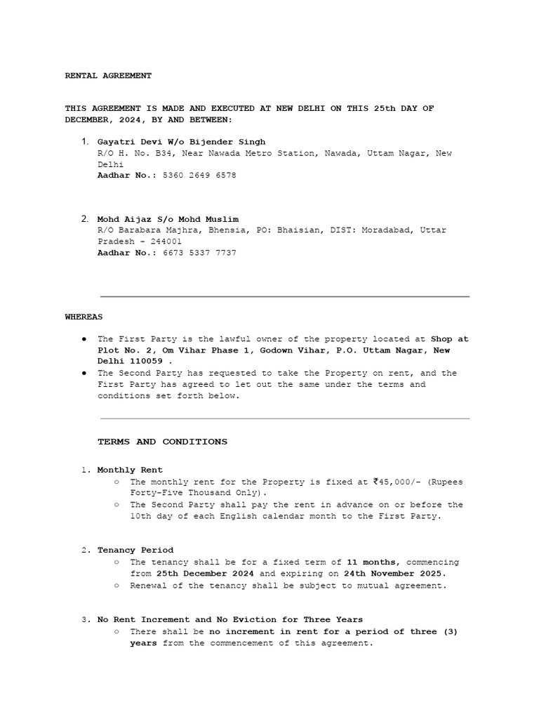 CUSTOM AGREE | PDF | Lease | Property