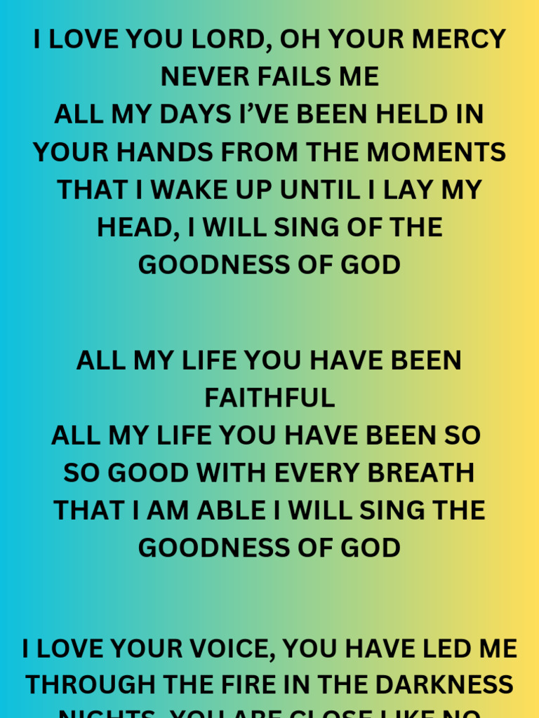 Goodness of God: A Worship Song | PDF