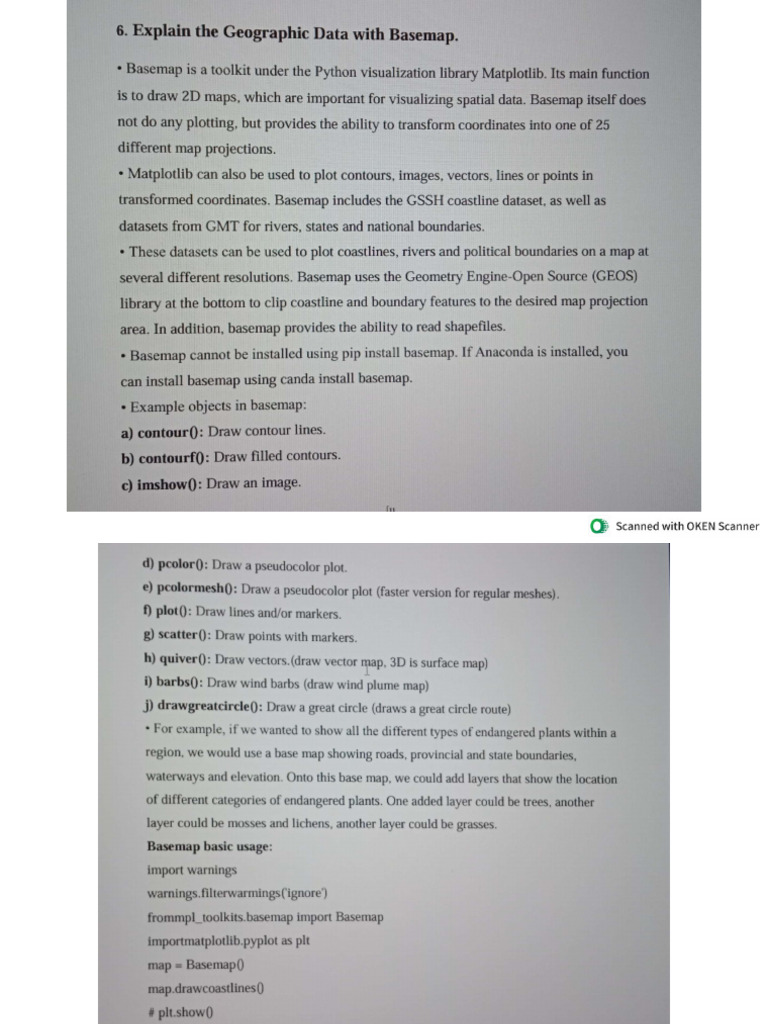 Geographic Data With Basemap | PDF