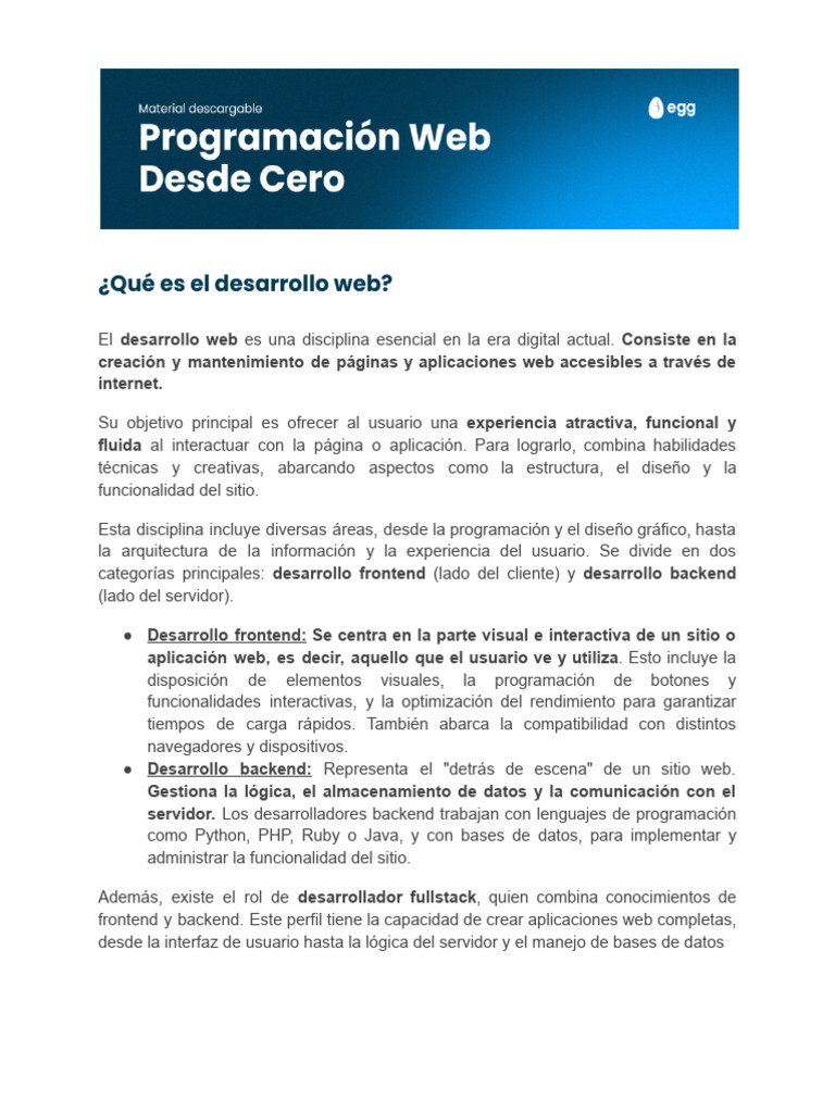 Introducción Al Desarrollo Web & HTML | PDF | HTML | Aplicación web