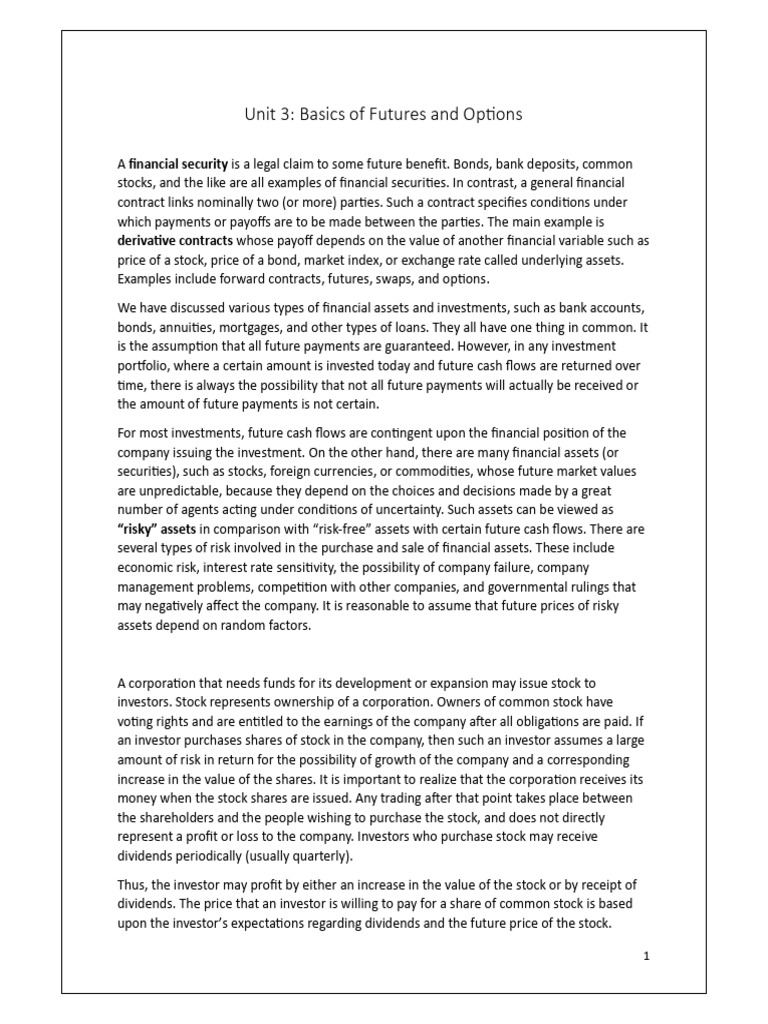 FM_Unit 3 (2) | PDF | Swap (Finance) | Stocks