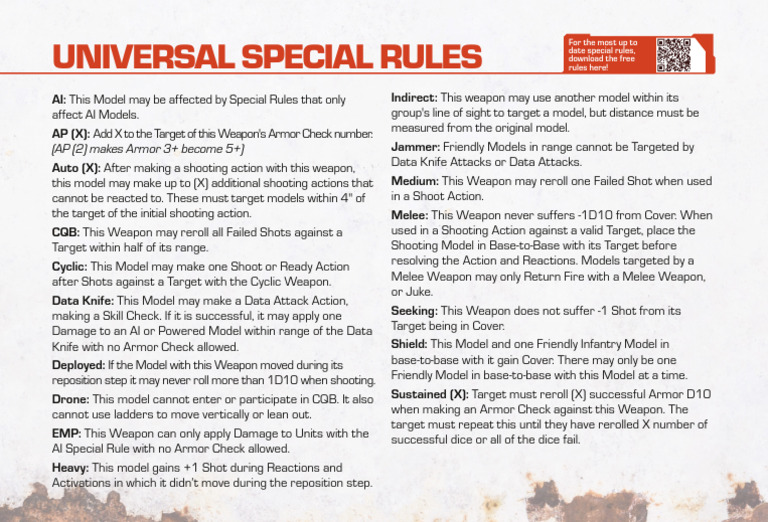 Universal Special Rules for AI Models | PDF | Military Science | Warfare