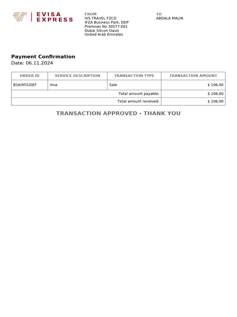 Payment Success | PDF