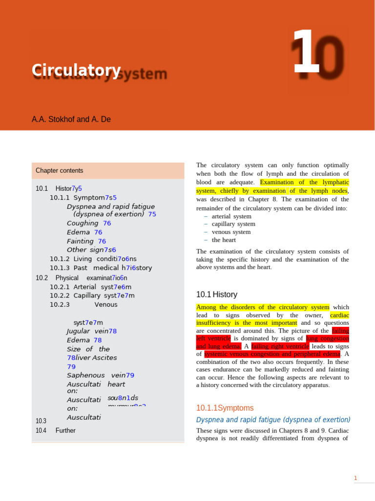 Circulatory System Examination Guide | PDF | Heart | Heart Valve