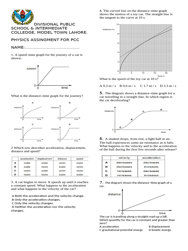 5th assignment for pcc | PDF | Acceleration | Velocity