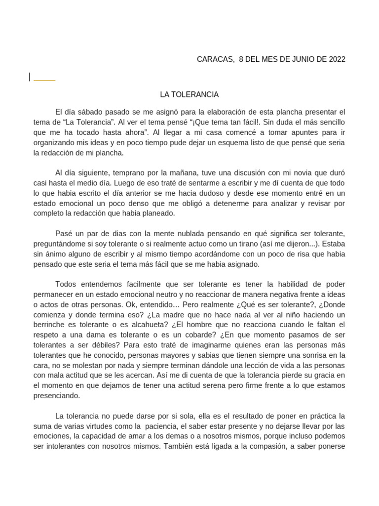 Plancha #5 - La Tolerancia | PDF | Tolerancia