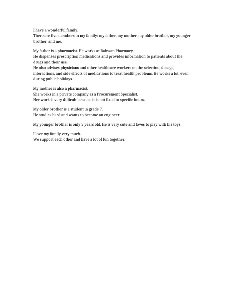 My Family Text Hano | PDF