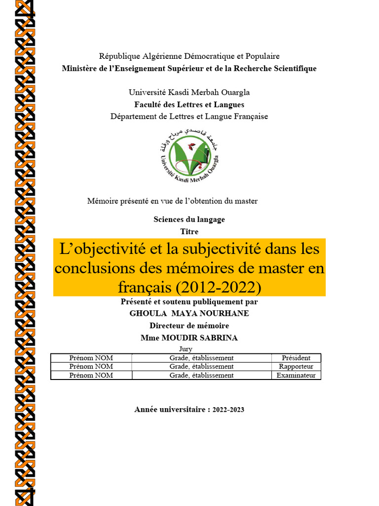 Ghoula Maya Nourhane | PDF | Linguistique | Grammaire