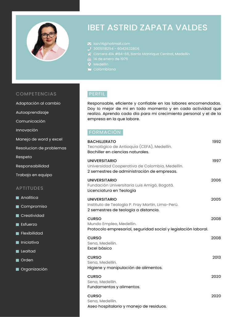 Perfil Profesional de Ibet Astrid Zapata | PDF