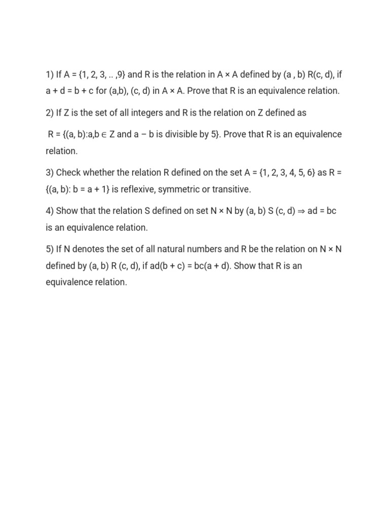 Must Try PYQ Questions Relations | PDF