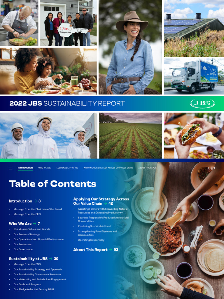 2022 JBS Sustainability Report | PDF | Sustainability | Mergers And Acquisitions