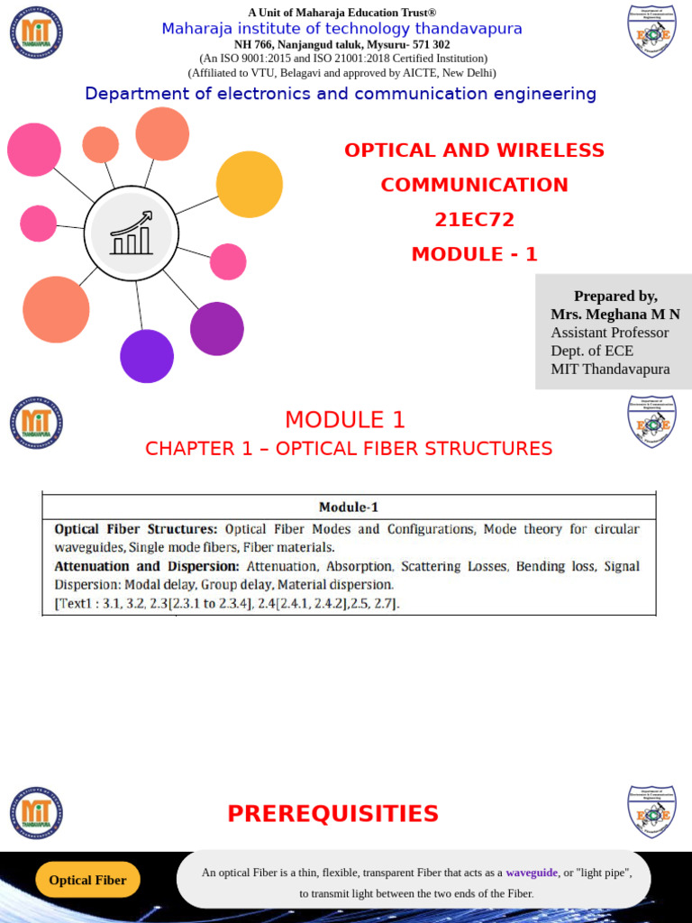 21ec72 Owc Module 1 | PDF | Optical Fiber | Physical Sciences