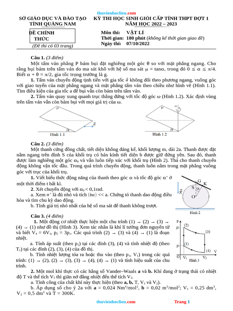 thuvienhoclieu.com-De-thi-HSG-Vat-li-chuyen-12-Quang-Nam-2023 | PDF