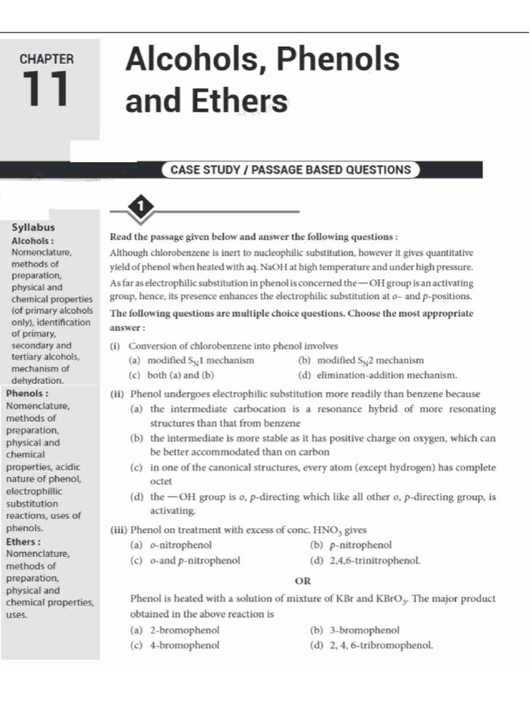 Alcohol Phenol Ether Case Study | PDF