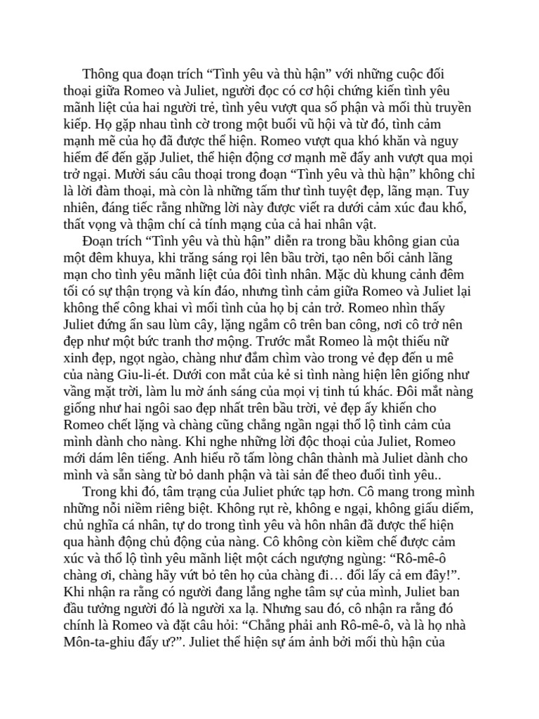 Phân Tích Romeo Và Juliet | PDF