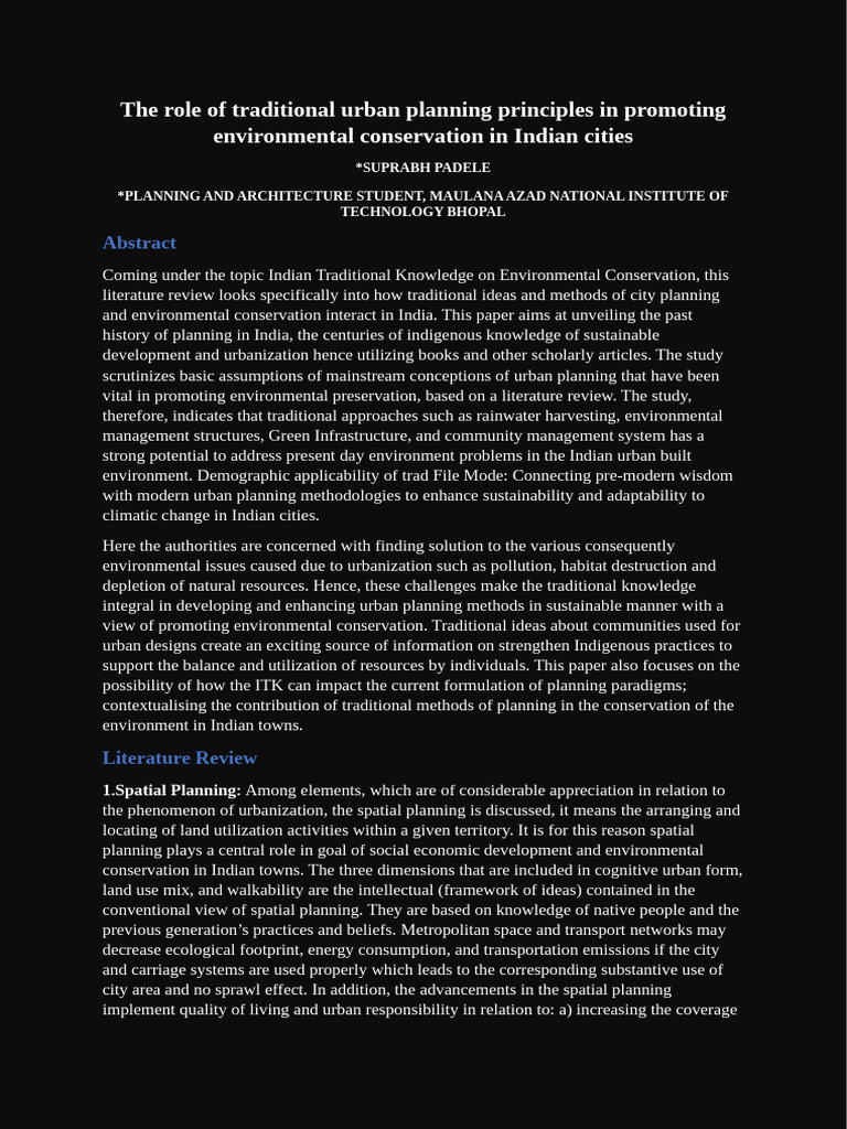 The Role of Traditional Urban Planning Principles in Promoting ...