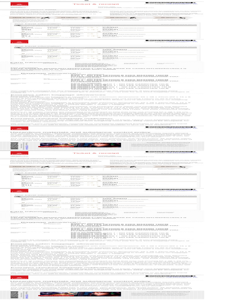 Emirates Ticket & Baggage Info | PDF | Aviation | Transport