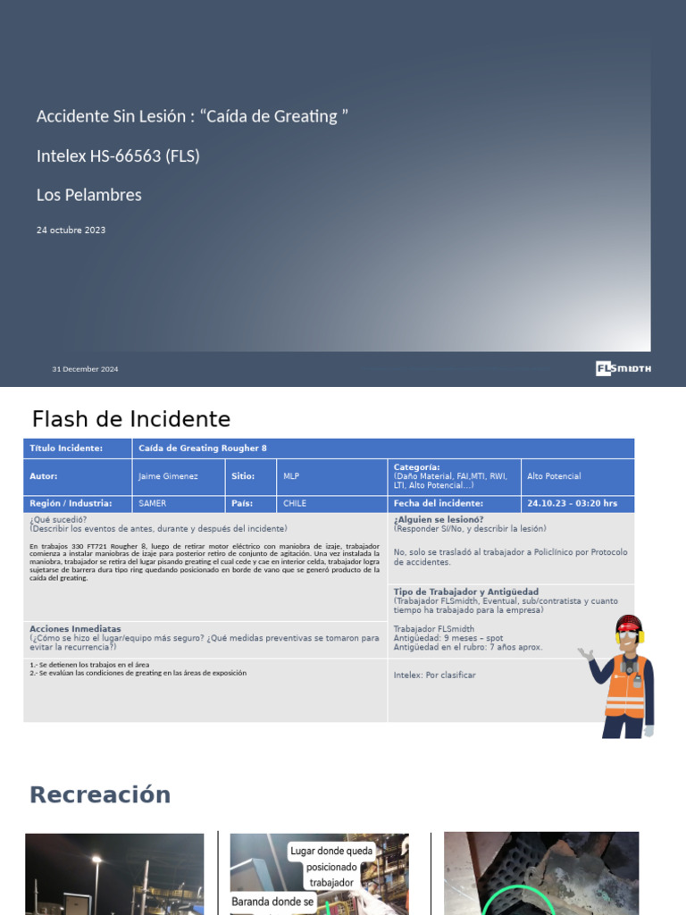 Informe de Investigación "Caída de Grating" (Sin Lesión) v3 (Definitivo) | PDF | Auditoría ...