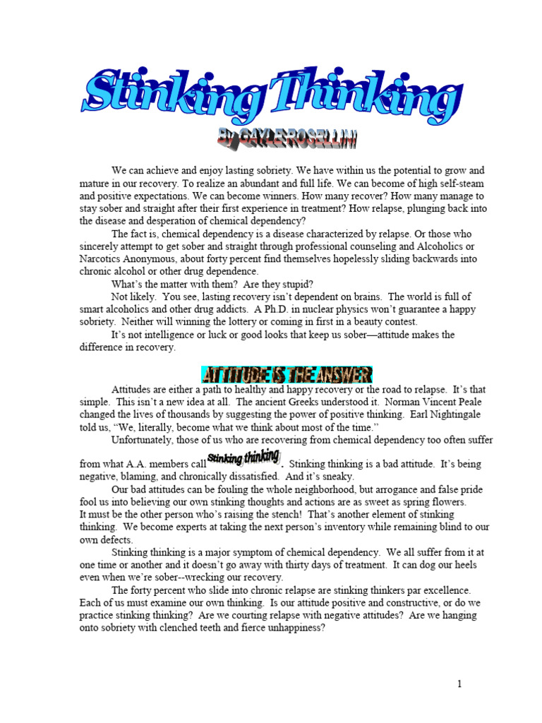 HWH Stinking Thinking | PDF | Substance Dependence | Thought